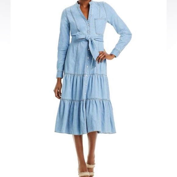 Veronica Beard | Dresses | Veronica Beard Denim Kova Midi Dress Sz 6 ...